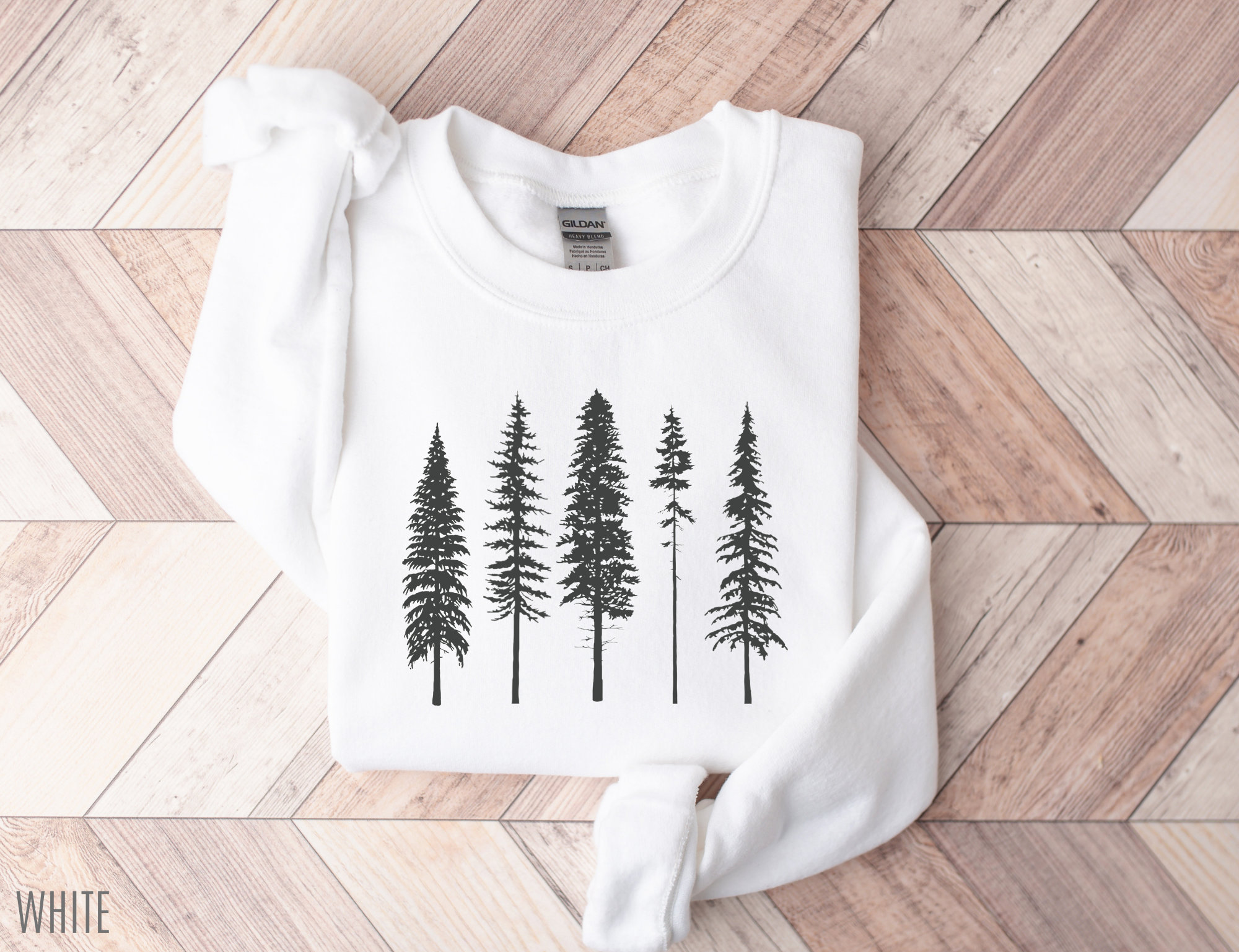 Pine Tree Sweatshirt Evergreen Trees Forest Sweatshirt - Etsy