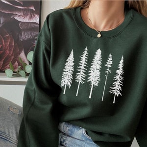 Pine Tree Sweatshirt, Evergreen Trees, Forest Sweatshirt, Trees Sweater ...