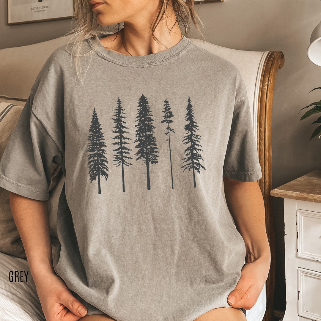 Comfort Colors Pine Trees Shirt, Evergreen Trees, Forest Tshirt, Trees ...