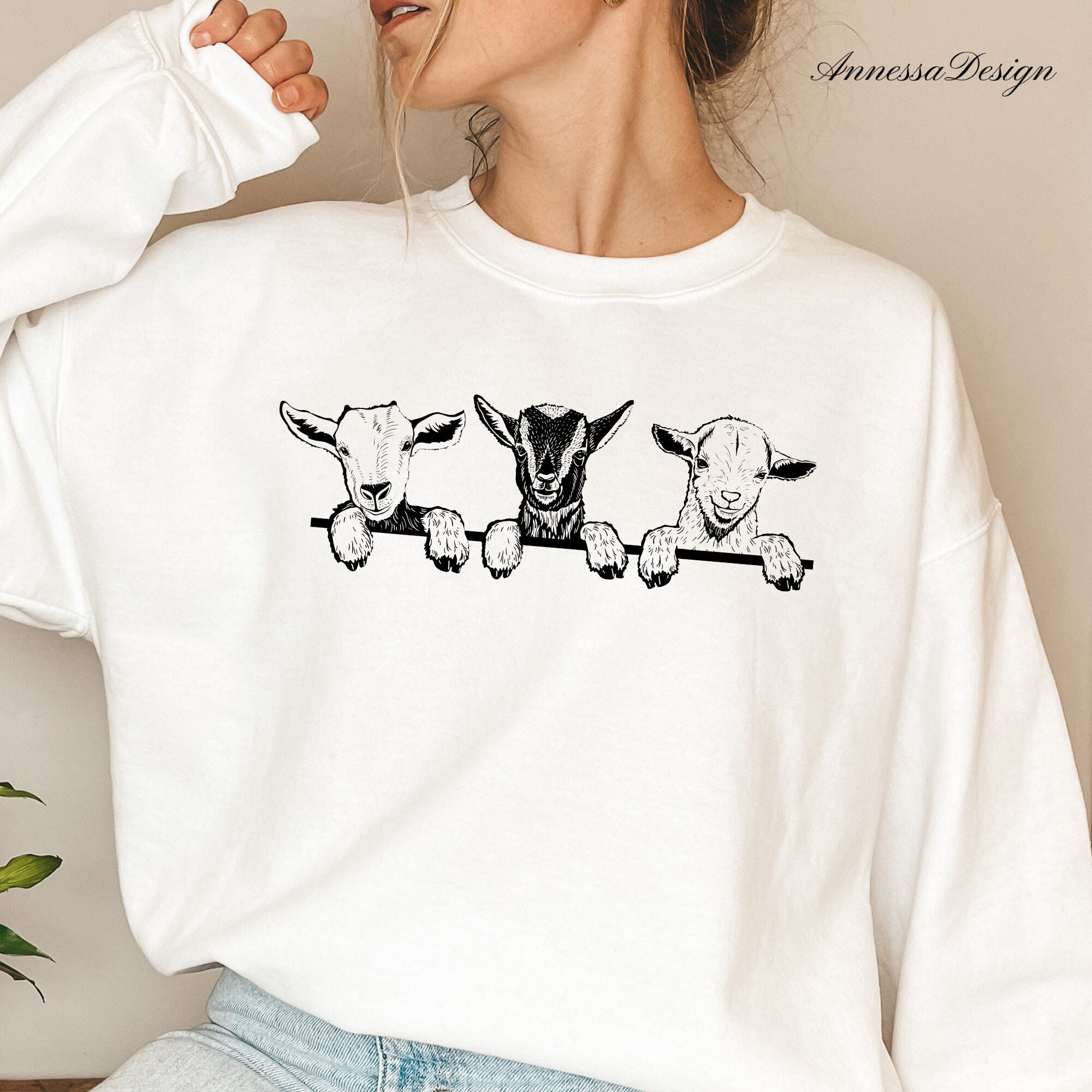 Goats Sweatshirt Goat Mom Sweater Goat Mom Cute Goats | Etsy