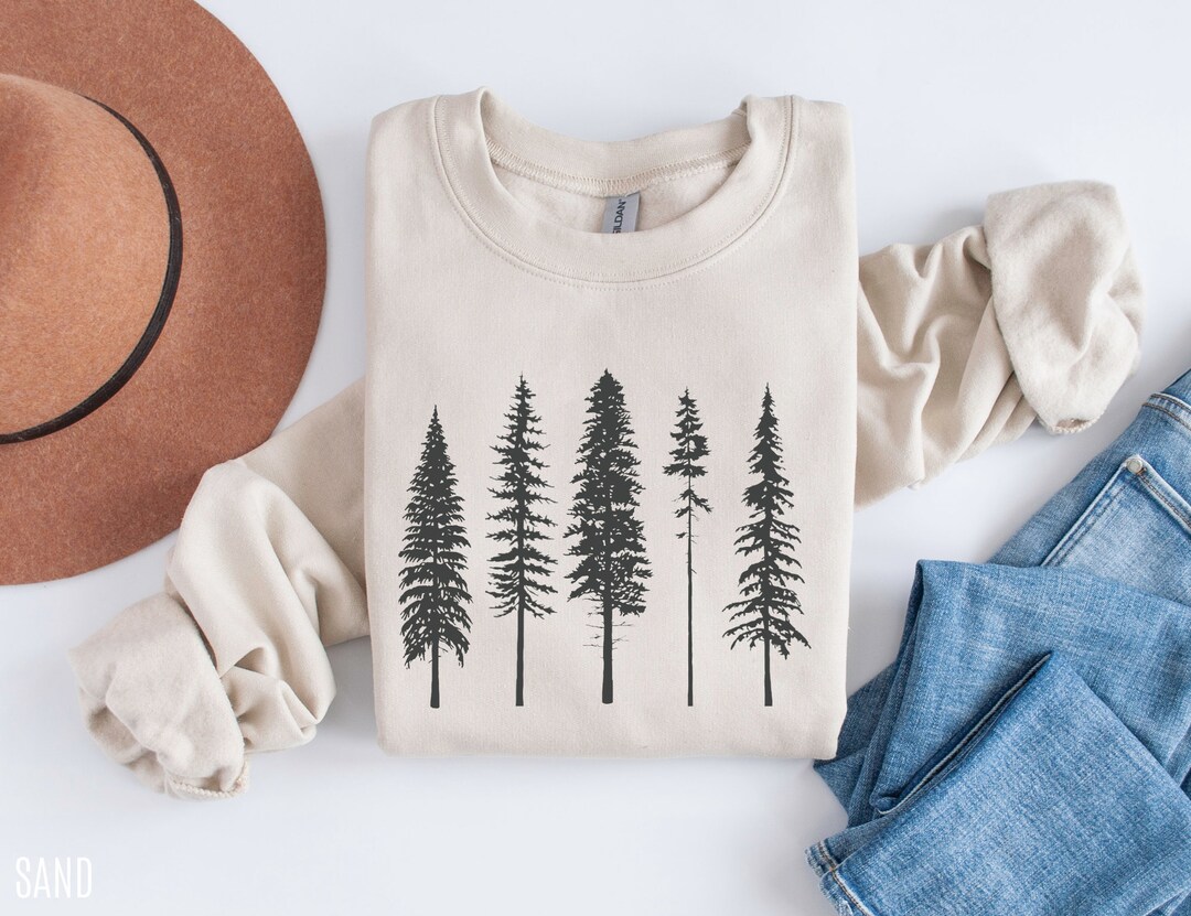 Pine Tree Sweatshirt, Evergreen Trees, Forest Sweatshirt, Trees Sweater ...
