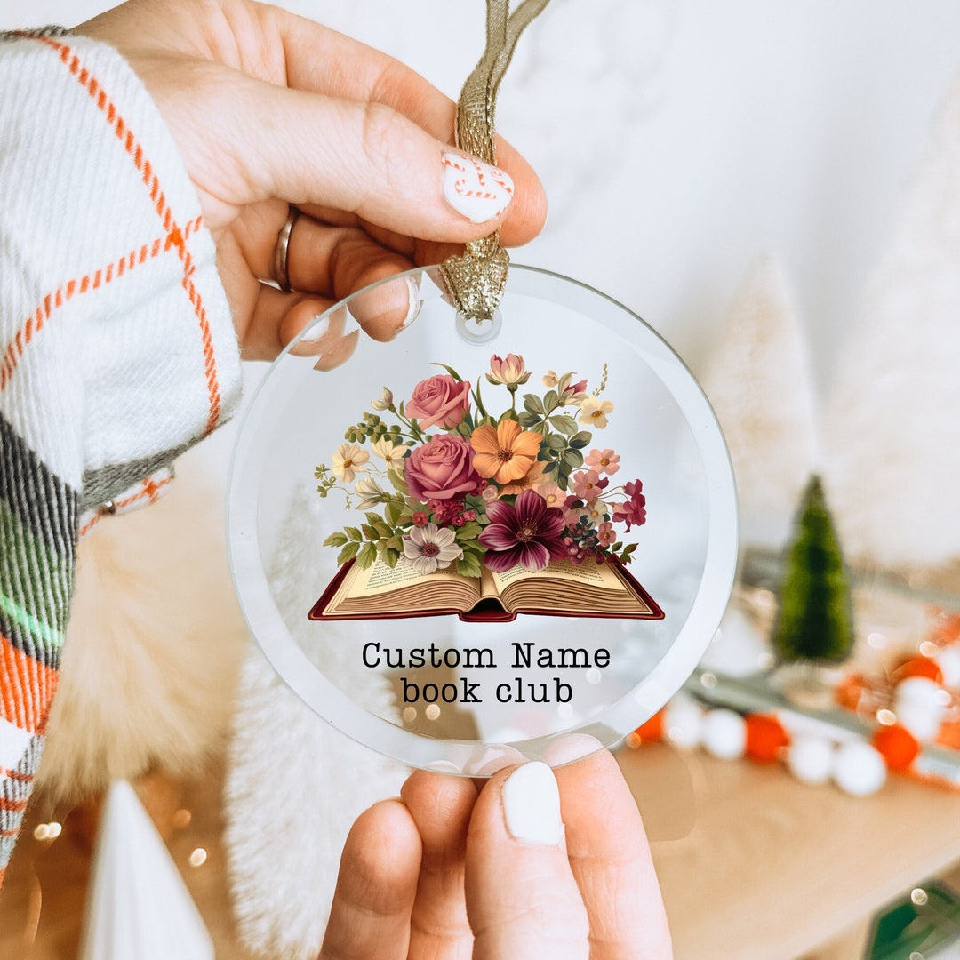 Custom Book Club Ornament, Book Ornament Christmas, Book Writer ...