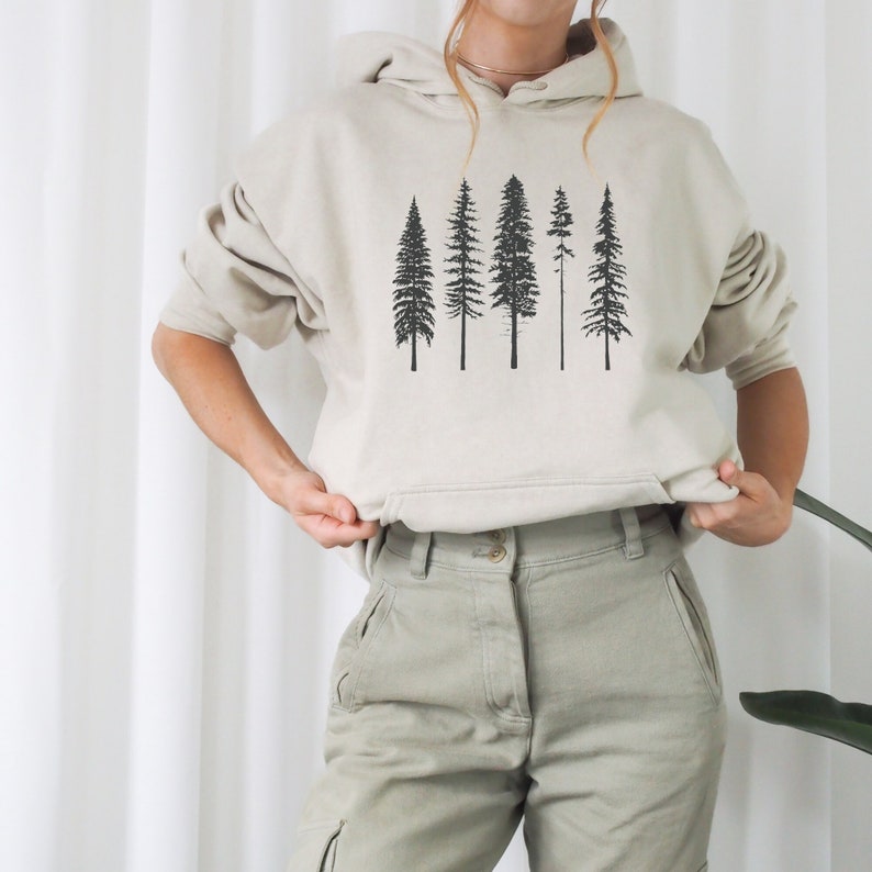 Pine Tree Hoodie Evergreen Trees Forest Sweatshirt Tree - Etsy