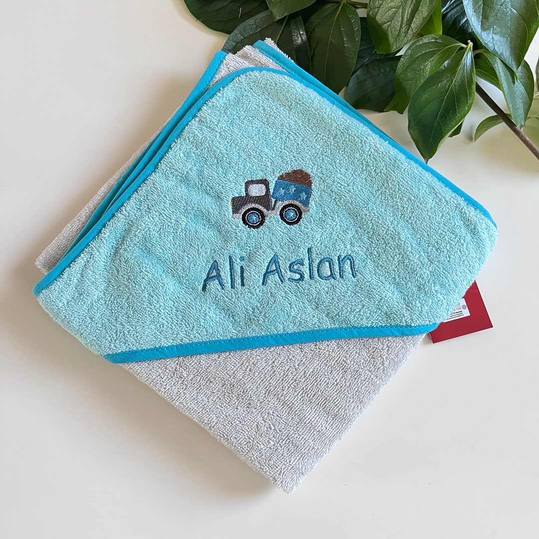 Hooded Bath Towel Embroidered With Name, Hooded Bath Towel Laster - Etsy