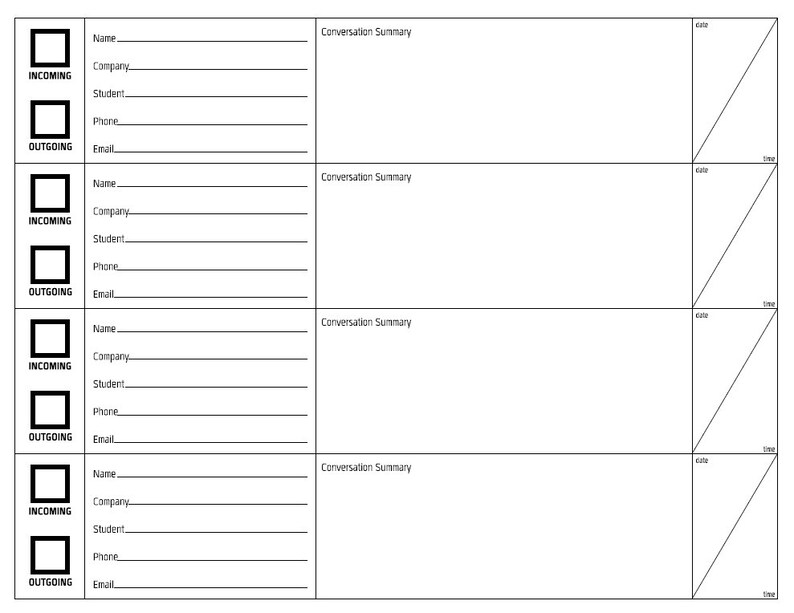 Call Log Sheet - Etsy