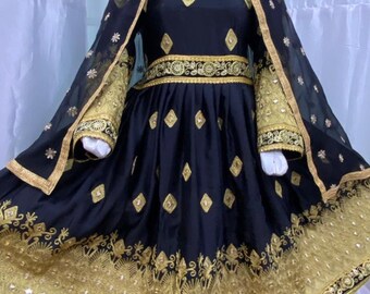 Afghan Kuchi Modern Style Black Dress With Silver Embroidery - Etsy UK