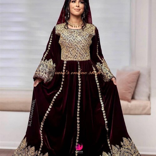 Afghan Kuchi Modern Style Black Dress With Silver Embroidery - Etsy UK