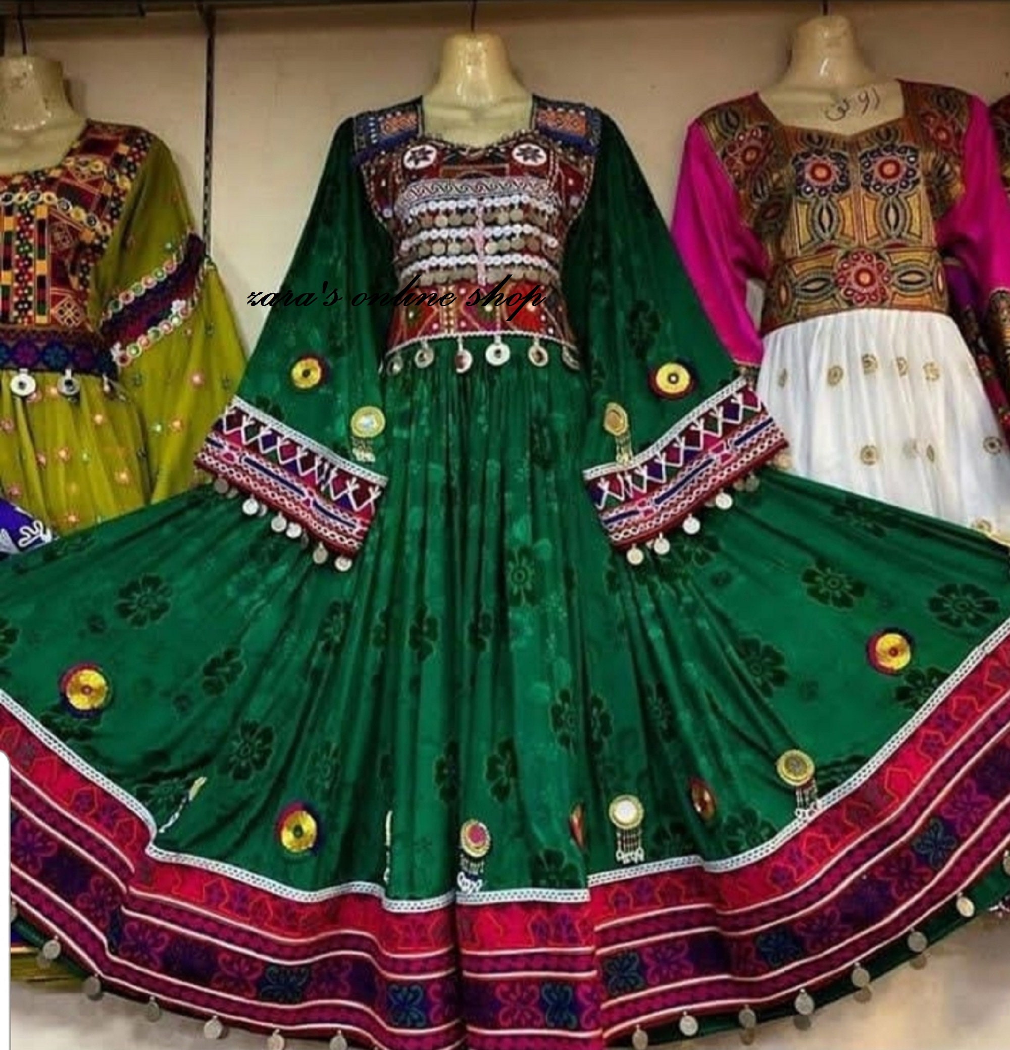 Afghan kuchi traditional handmade 3 piece dress | Etsy