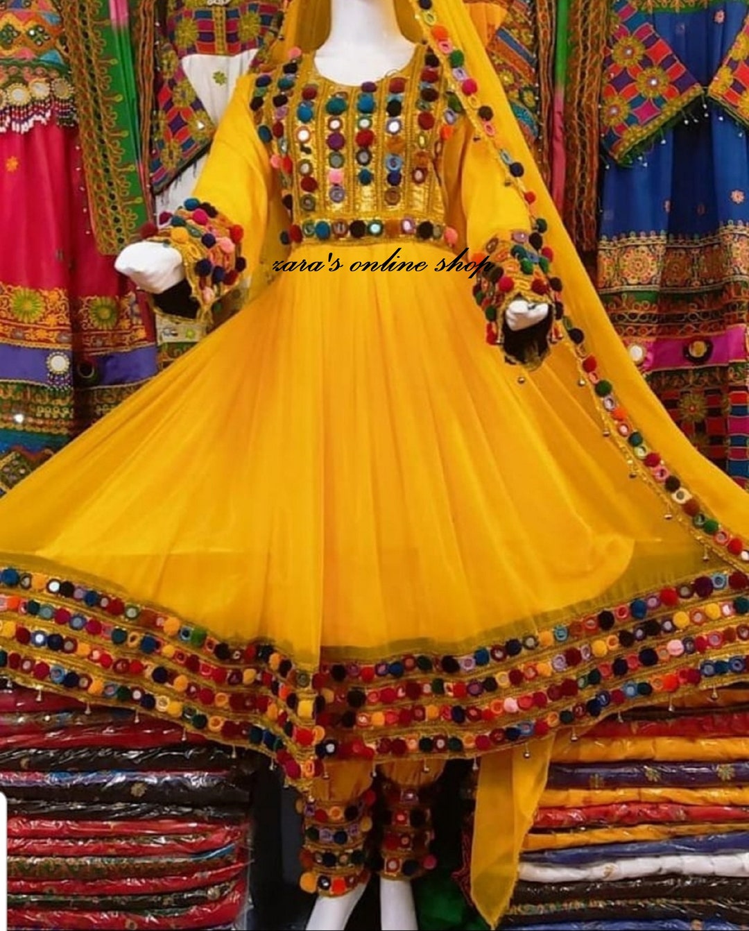 Afghan Kuchi Traditional Handmade Dresses With Embriodery and Mirror ...