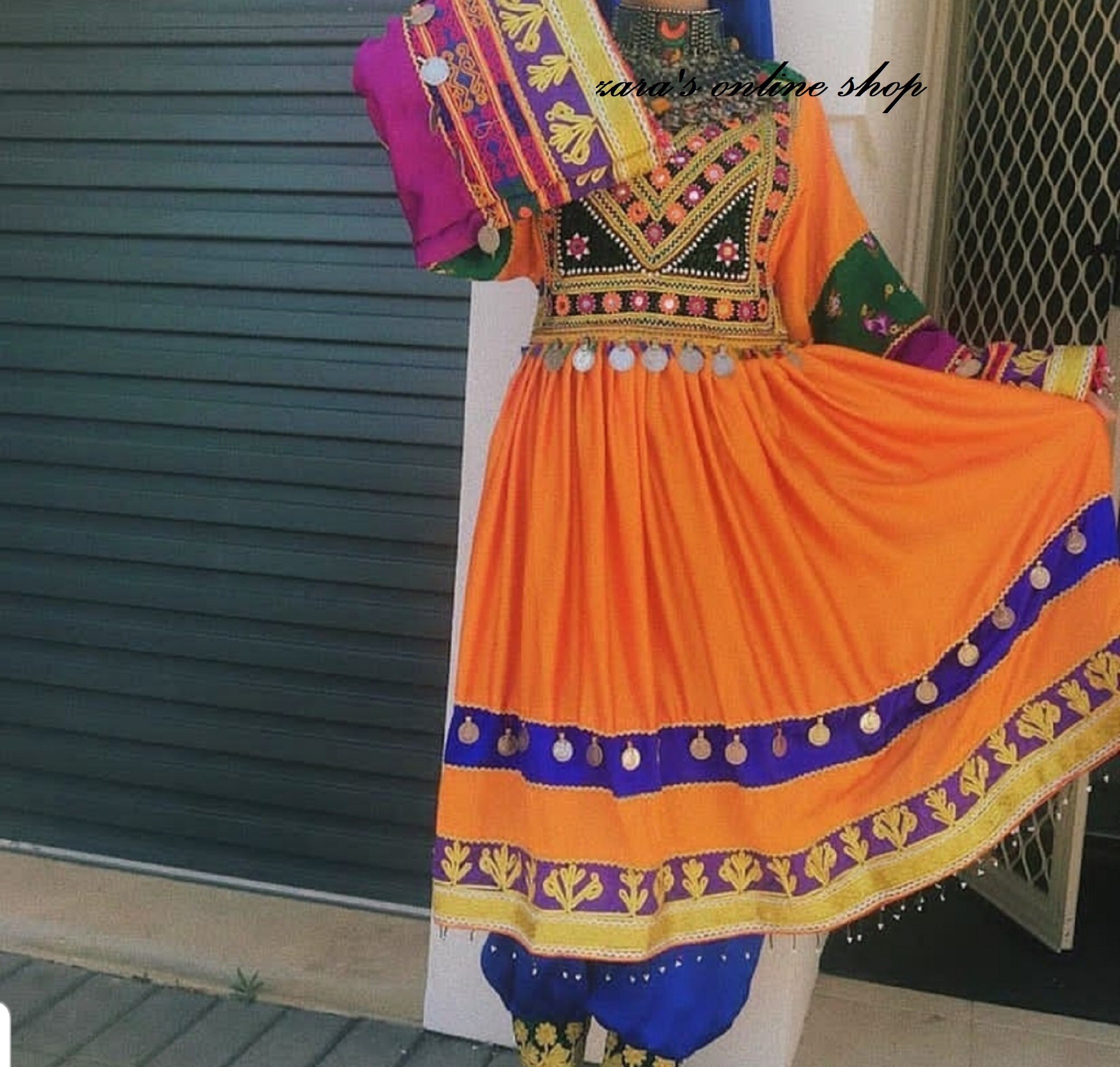 Afghan Kuchi Traditional Handmade Blue and Red Dress With - Etsy