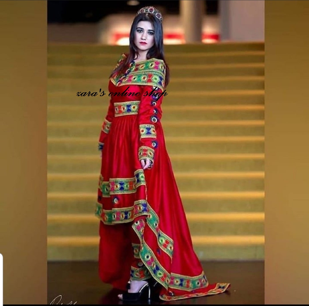 Afghan Kuchi Modern Style Dress With Tail Style - Etsy