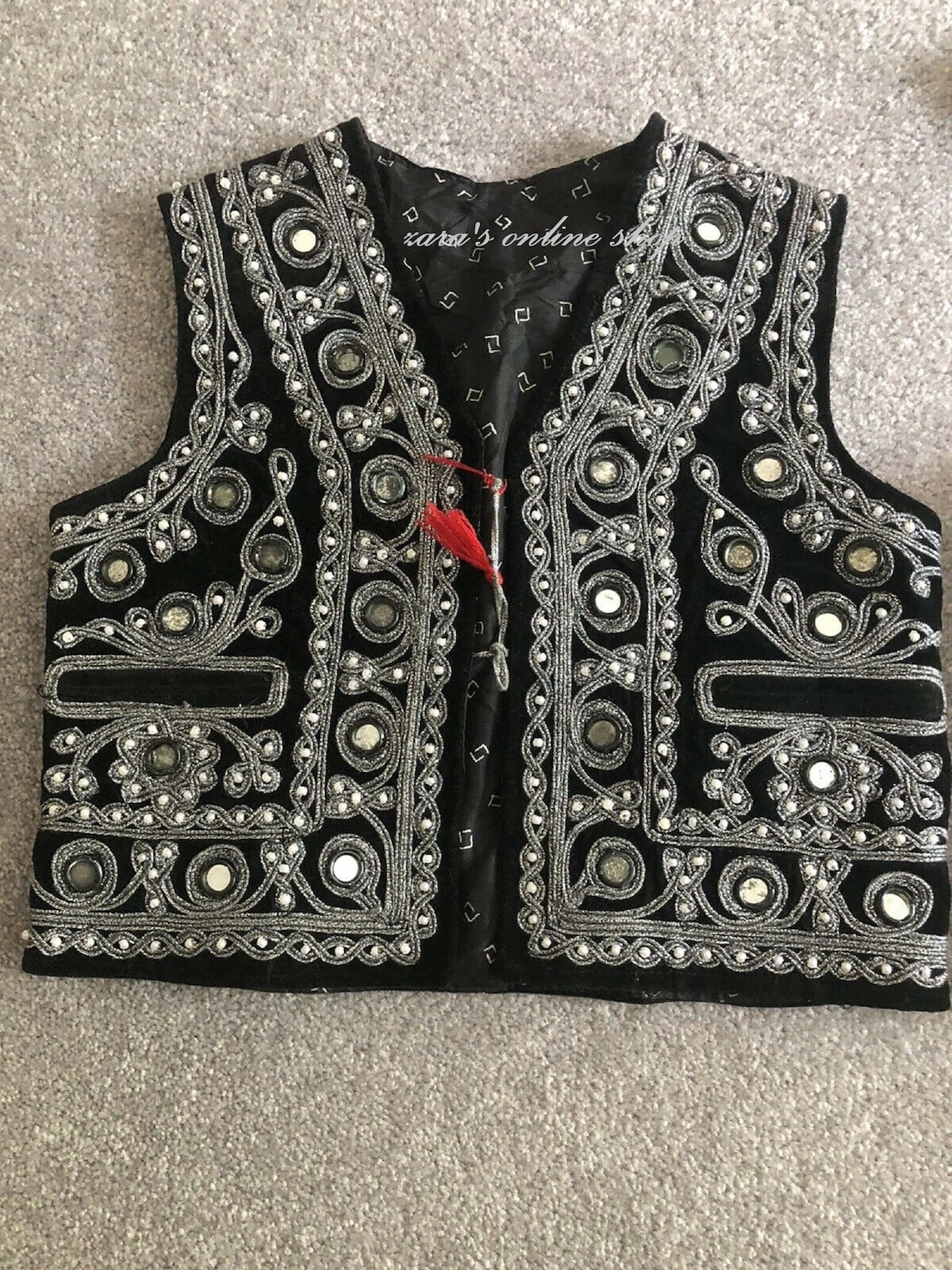 Afghan traditional handmade silver embroidered men jacket | Etsy