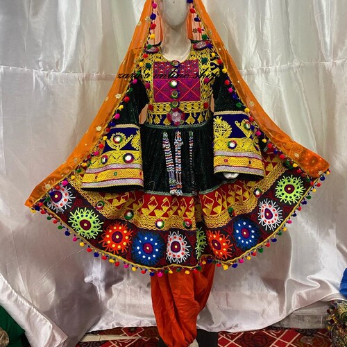 Afghan Kuchi Traditional Handmade Blue Dresses With Embroidery - Etsy