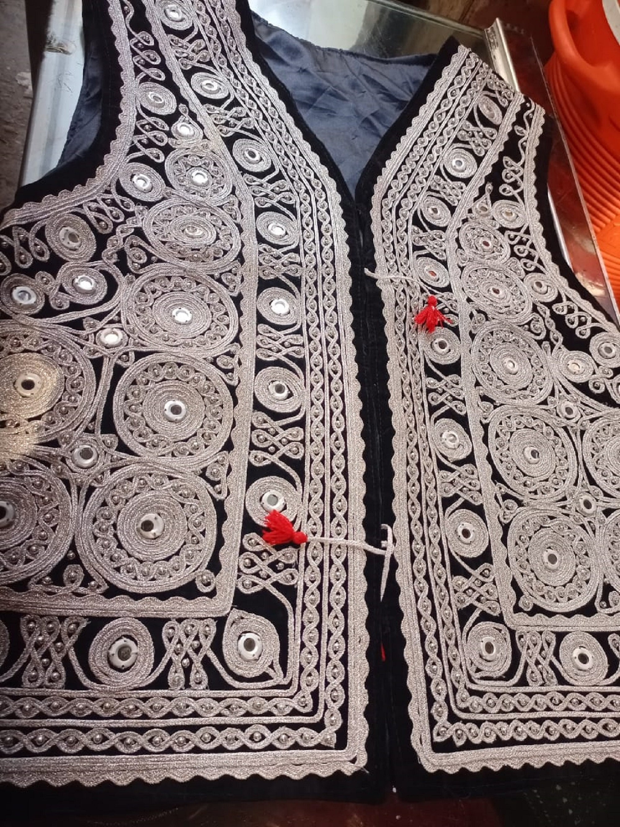 Afghan Traditional Handmade Silver Embroidered Men Jacket - Etsy