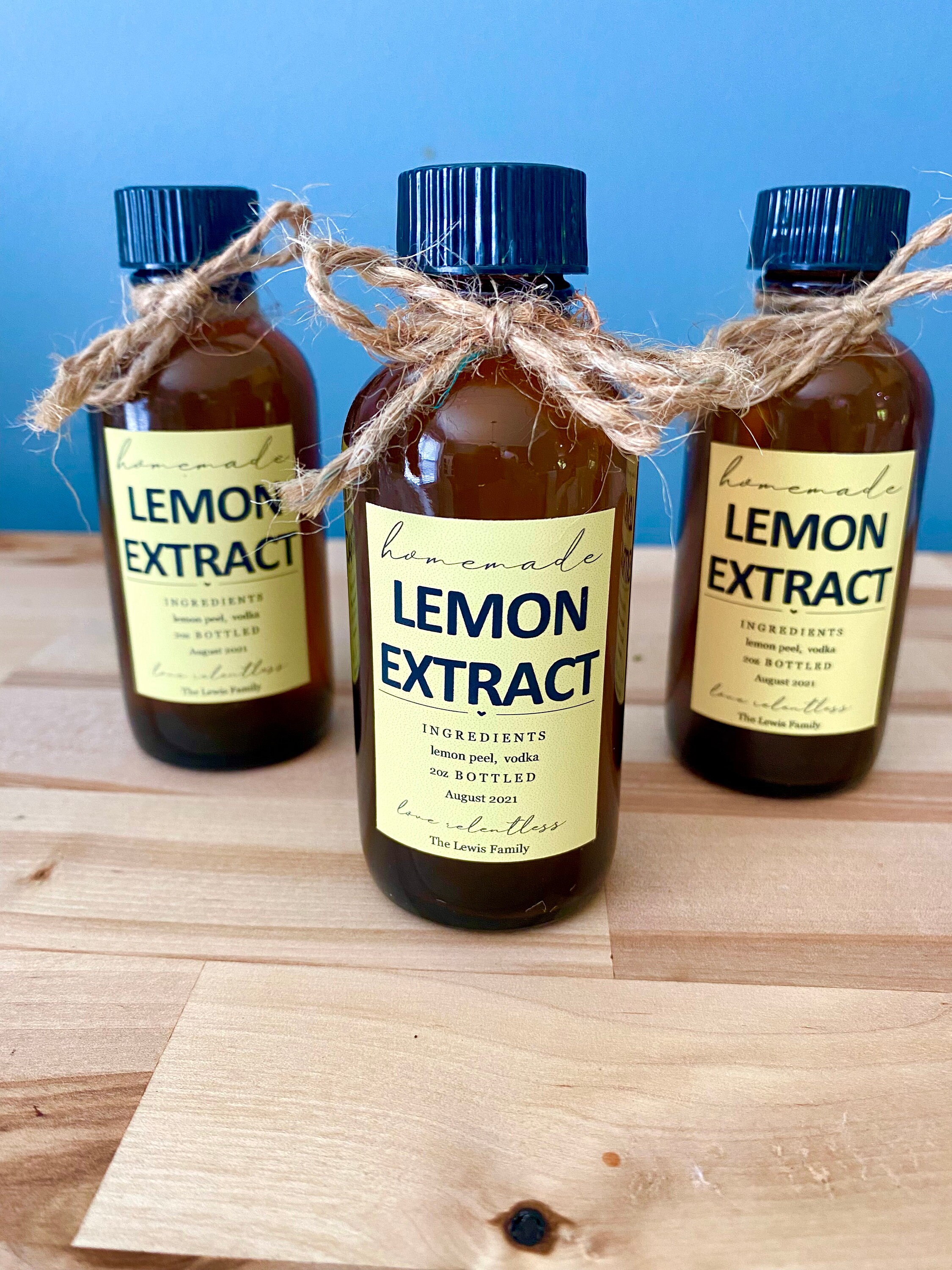 100% Pure Lemon Extract, Homemade Lemon Extract, Lemon Extract, Pure ...