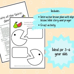 Fruits of the Spirit: GENTLENESS Lesson Plan and Craft - Etsy