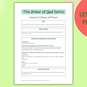 Armor of God: SHOES OF PEACE Lesson #3 - Etsy