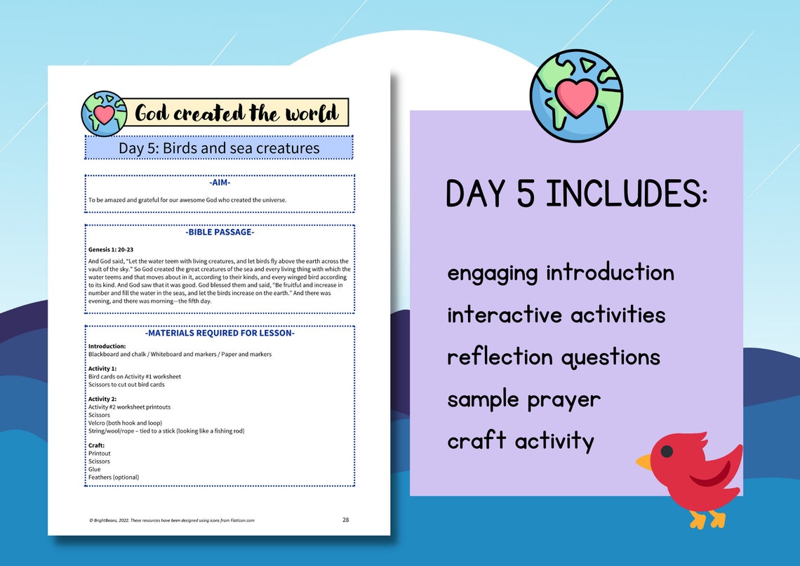 Creation: DAY 5 - Birds and Sea Creatures - Etsy