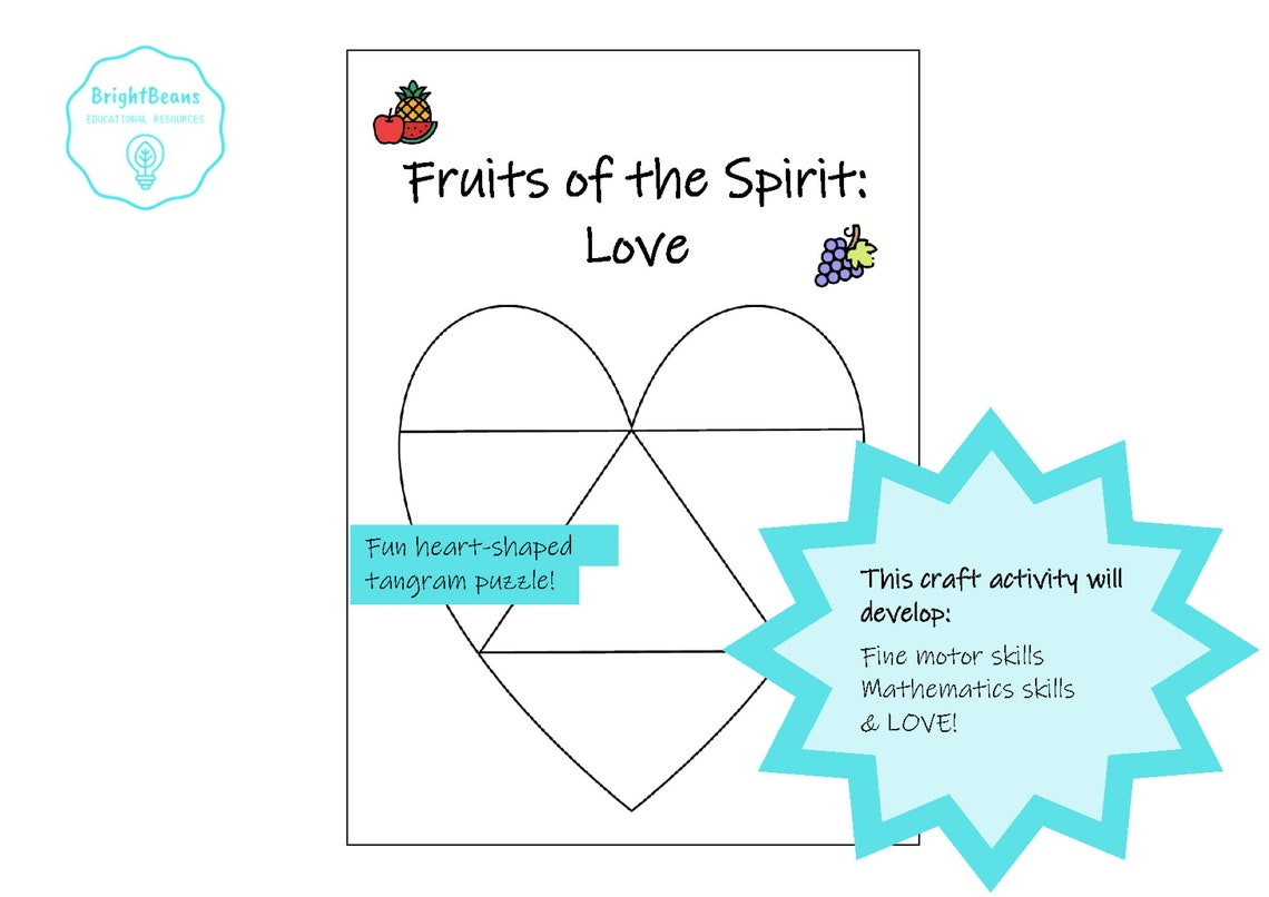 Fruits of the Spirit: LOVE Lesson Plan and Craft - Etsy