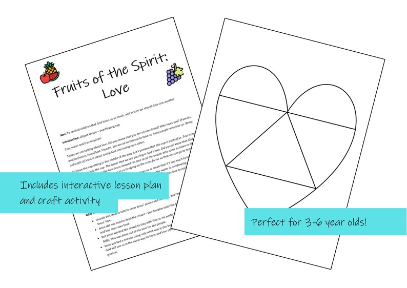 Fruits of the Spirit: LOVE Lesson Plan and Craft - Etsy