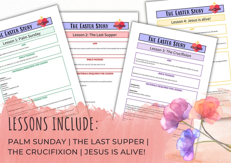 The Easter Story: 4 Lessons and Craft BUNDLE - Etsy