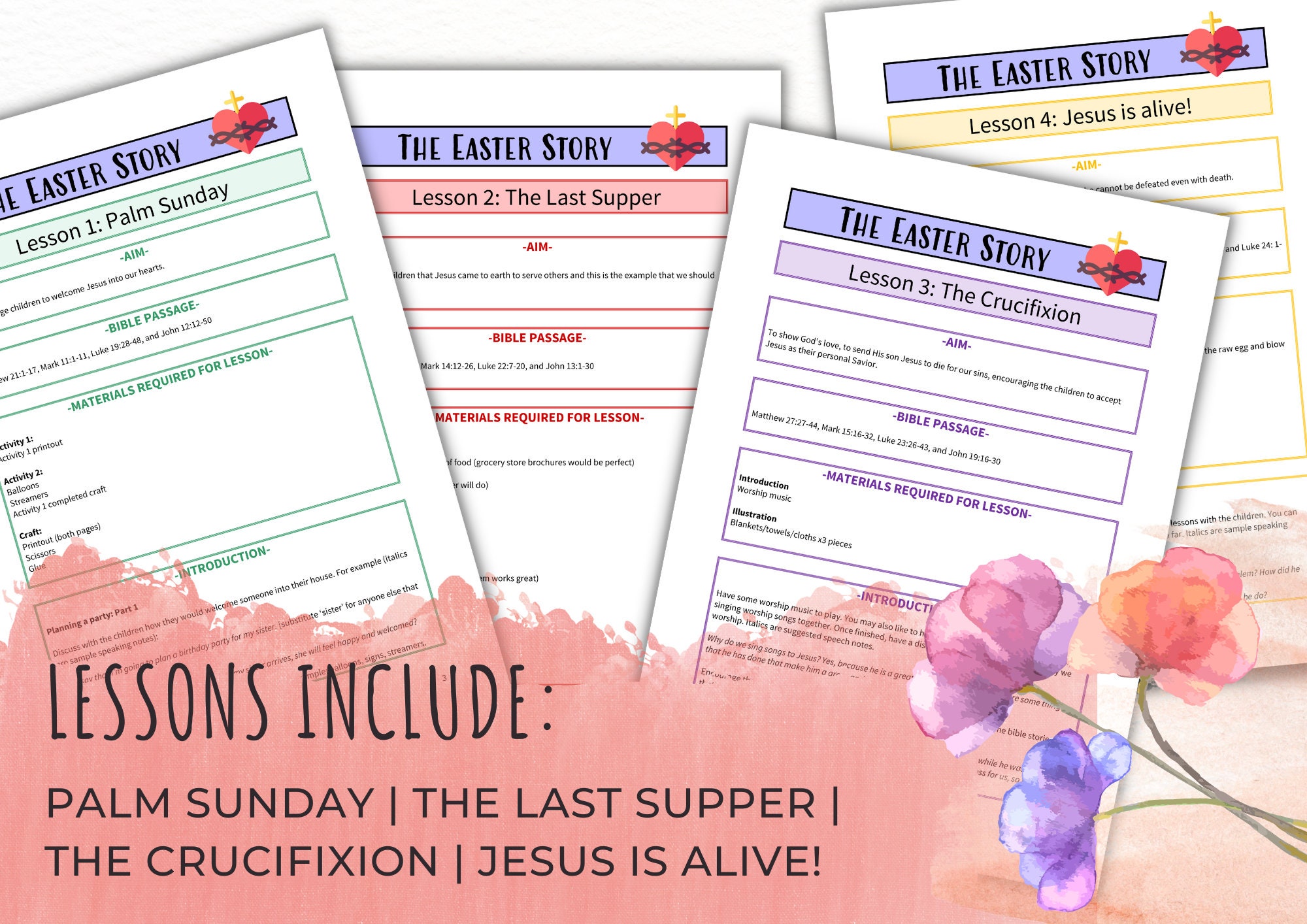 The Easter Story: 4 Lessons and Craft BUNDLE - Etsy