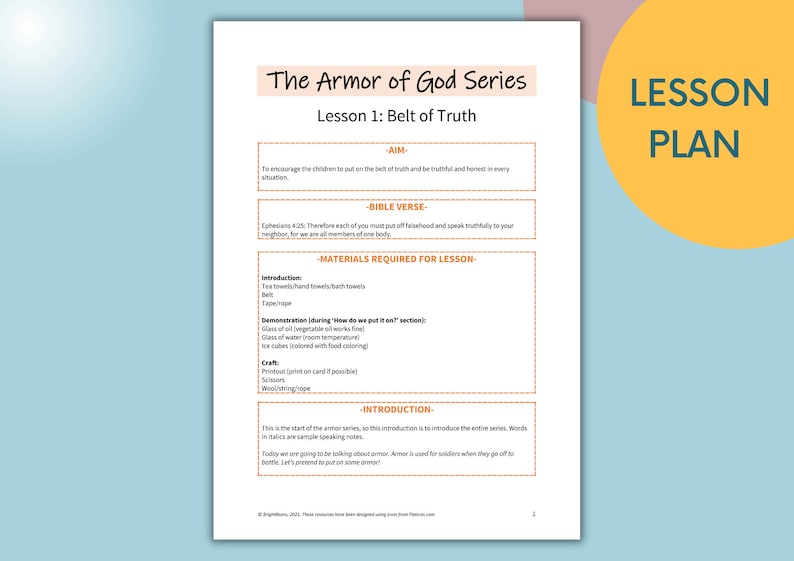 Armor of God: BELT OF TRUTH Lesson #1 - Etsy