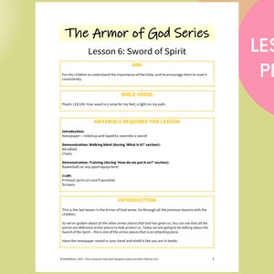 Armor of God: SWORD of THE SPIRIT Lesson #6 - Etsy