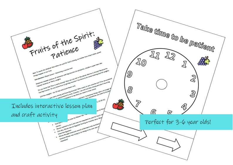 Fruits of the Spirit: PATIENCE Lesson Plan and Craft - Etsy