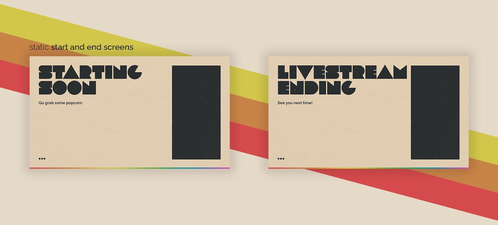 Static 70s Retro Twitch Pack | Livestream Overlays, Scenes, Panels ...
