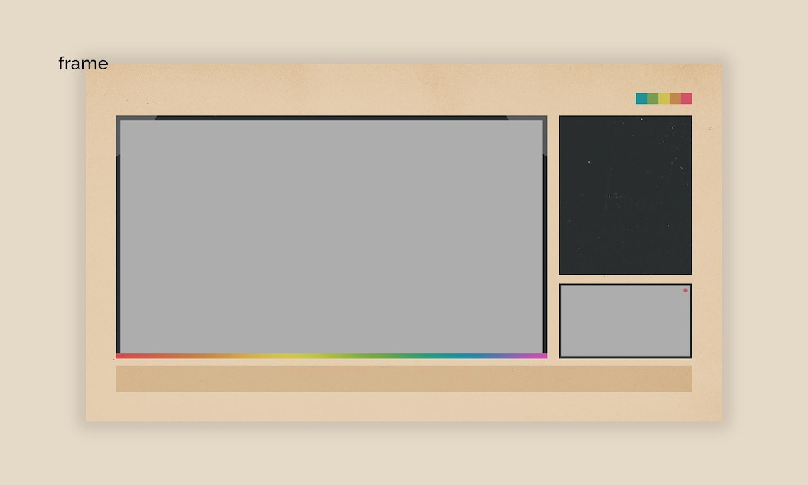 Static 70s Retro Twitch Pack | Livestream Overlays, Scenes, Panels ...