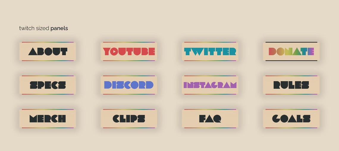 Static 70s Retro Twitch Pack | Livestream Overlays, Scenes, Panels ...