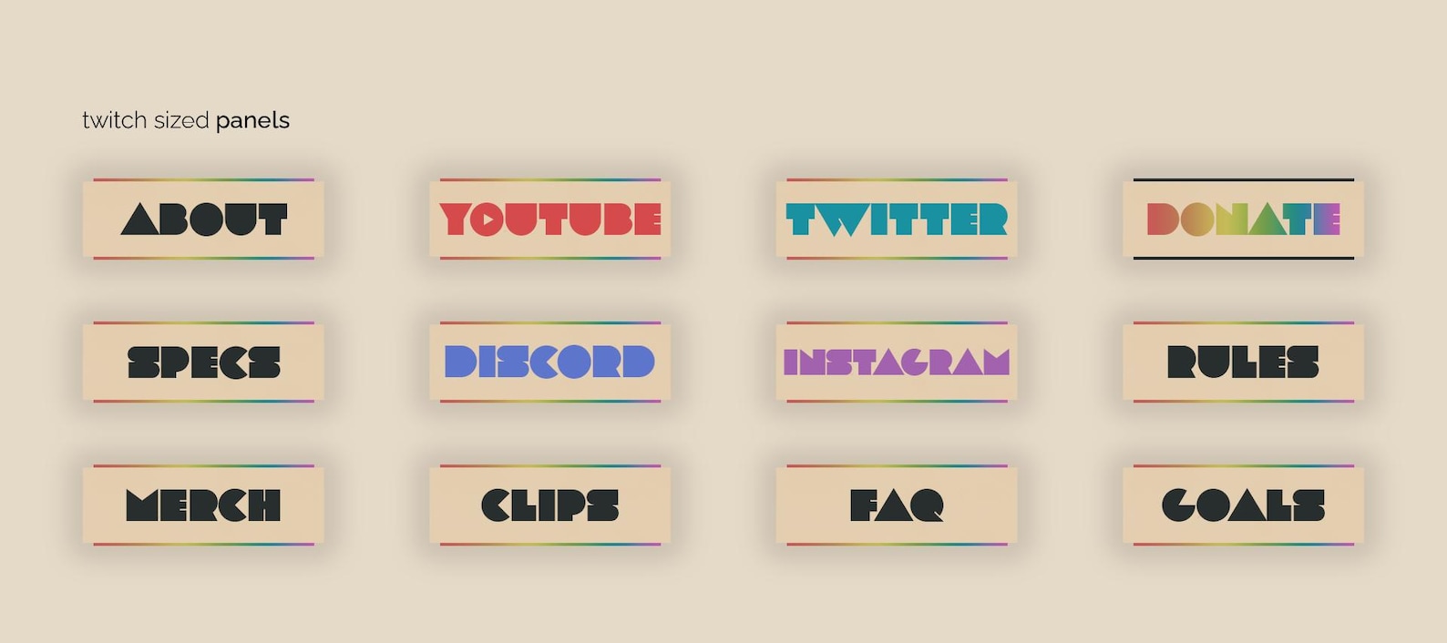 Static 70s Retro Twitch Pack | Livestream Overlays, Scenes, Panels ...