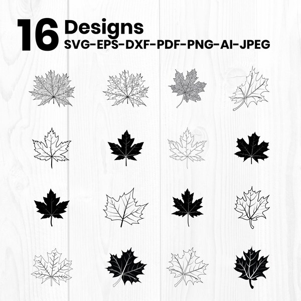 Maple Leaf Line Art - Etsy