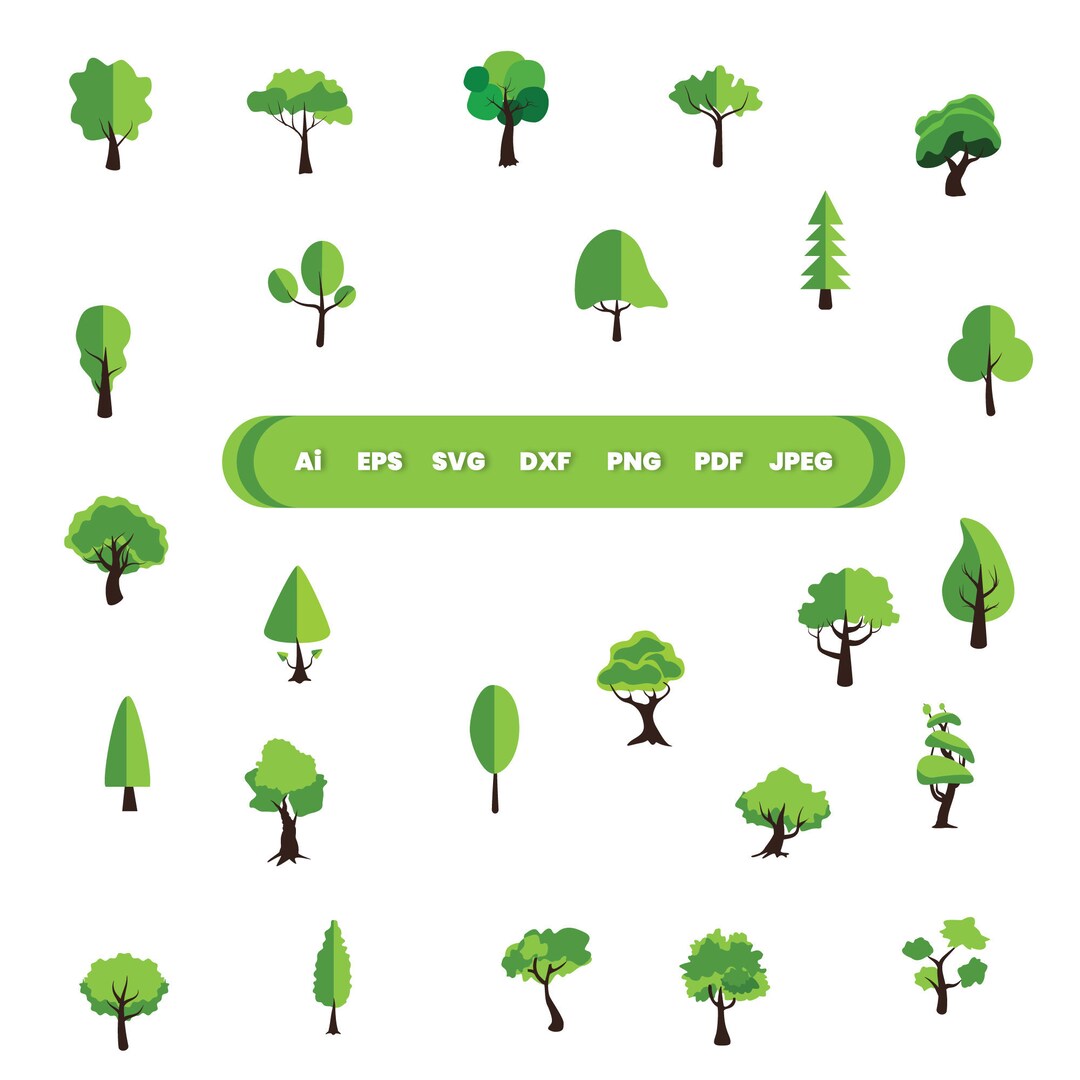 24 Tree Svg, Tree Svg Bundle, Tree Svg, Green Tree Svg, Svg File ...