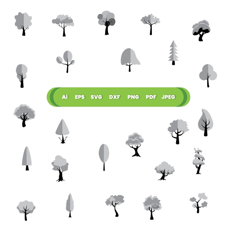 24 Tree Svg, Tree Svg Bundle, Tree Svg, Green Tree Svg, Svg File ...