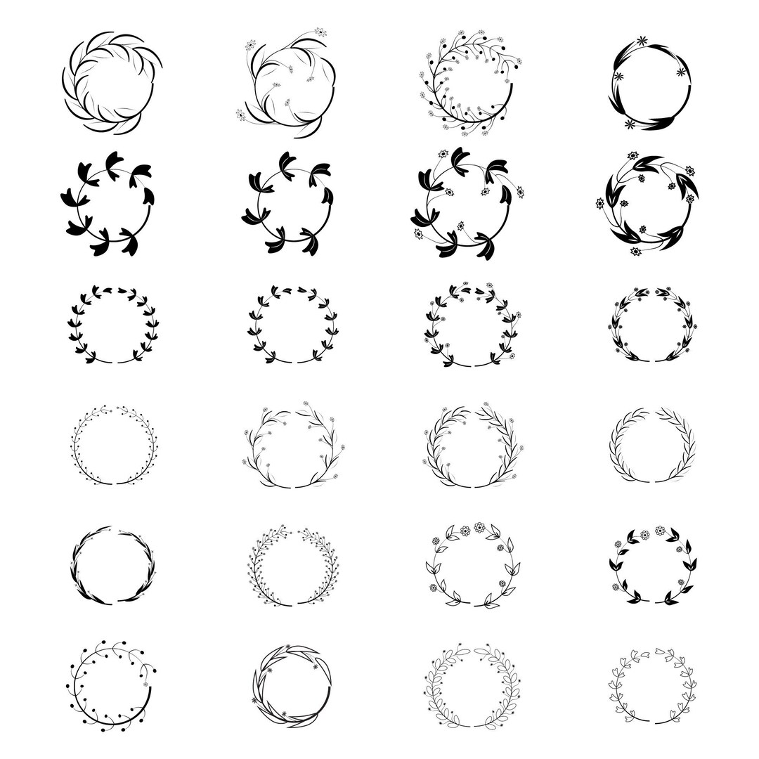 24 kransen svg, svg bundel, kransen svg, kransen tekeningen, kransen ...