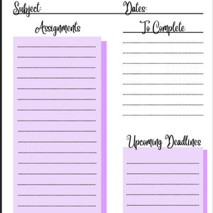 Academic Planner - Weekly, Subject/color Coordinated - Etsy