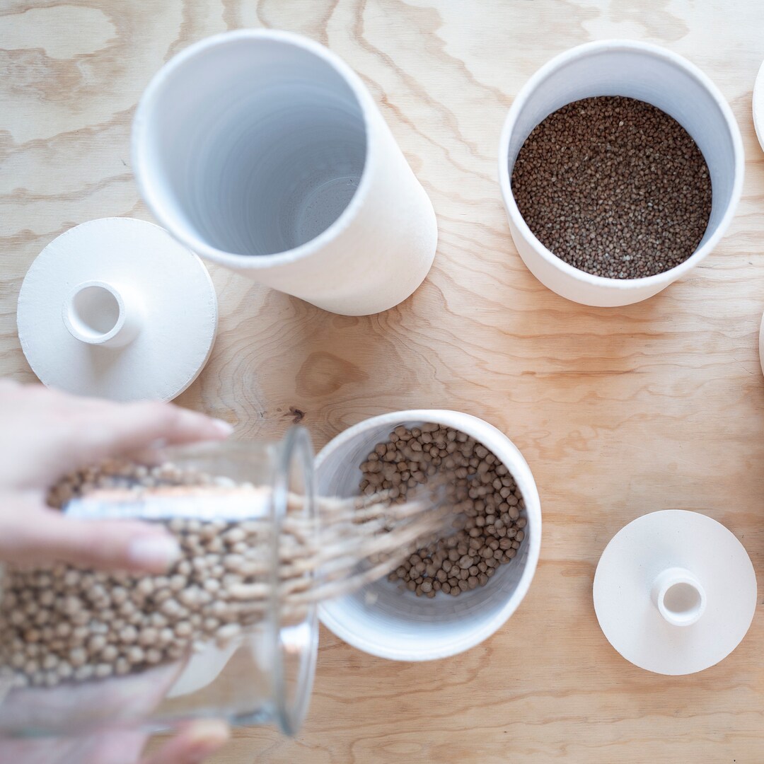 Handmade Ceramic Canisters | Storage Container With Lid | Natural Clay ...