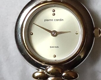 PIERRE CARDIN SWISS Chromachron Women's Watch Gold Plated With Black ...