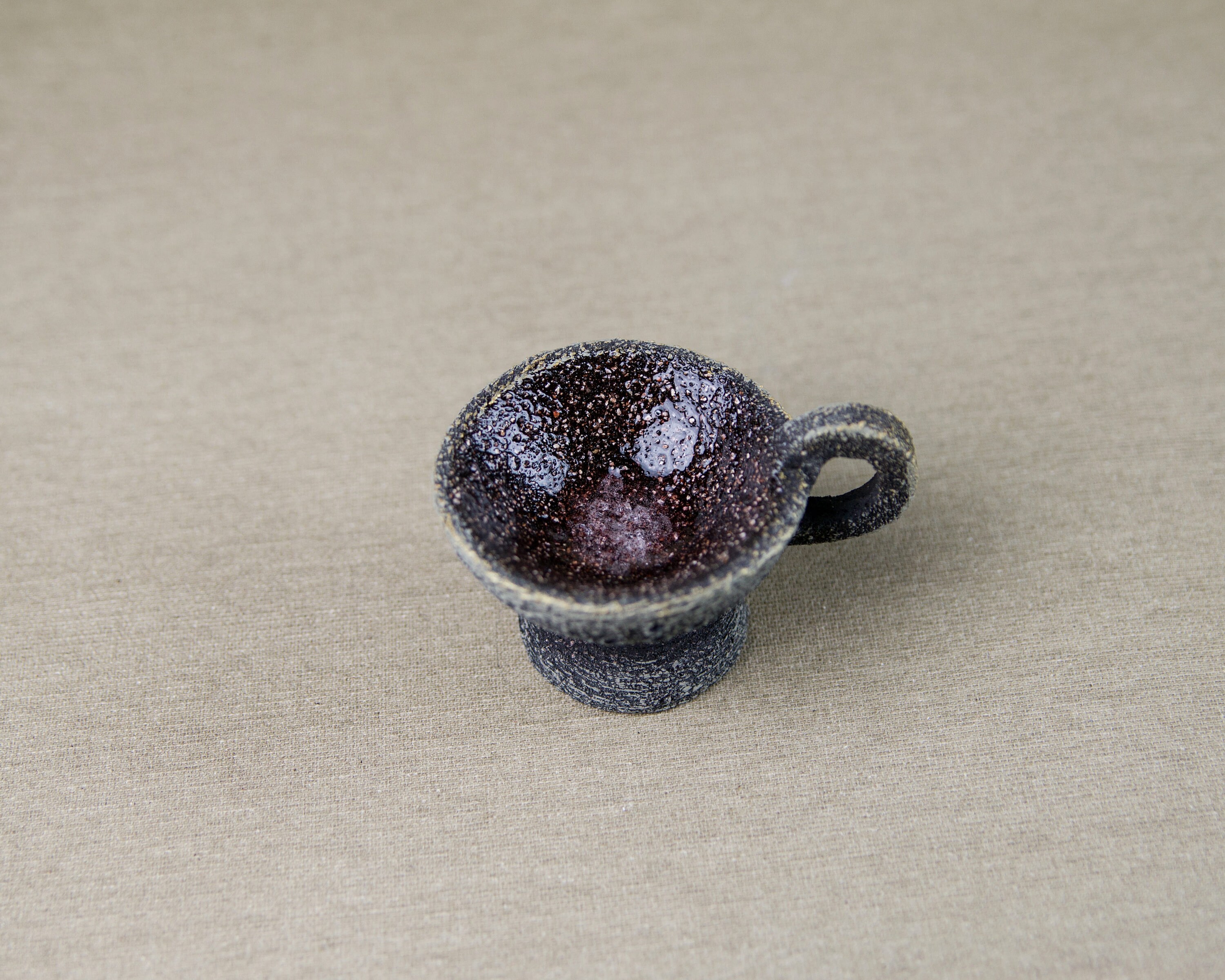 Handmade Dark Grey Ceramic Censer Stoneware Clay Home Use Hand Held ...