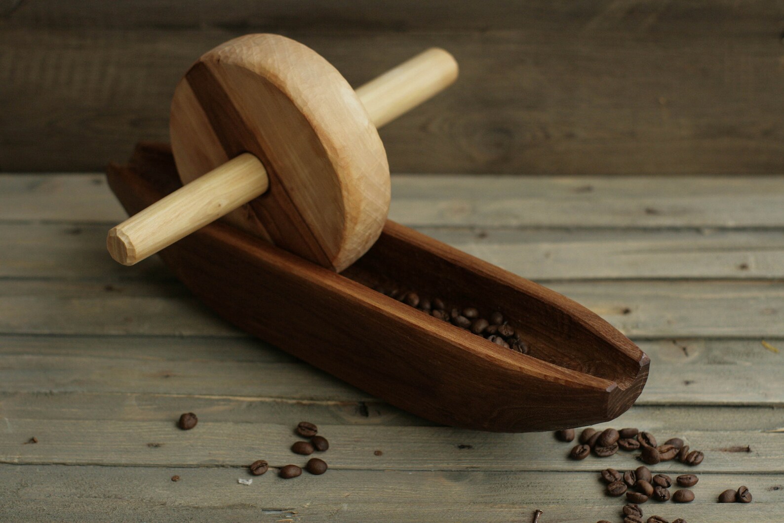 Manual Wooden Mill, Wooden Coffee Grinder, Millstone for Grinding ...