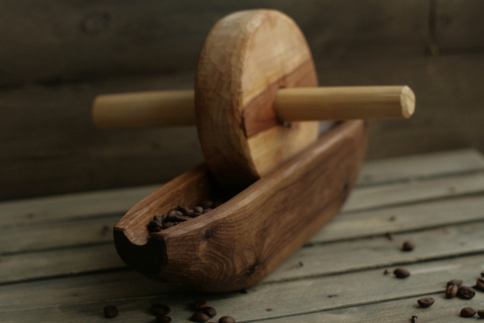 Manual Wooden Mill, Wooden Coffee Grinder, Millstone for Grinding ...