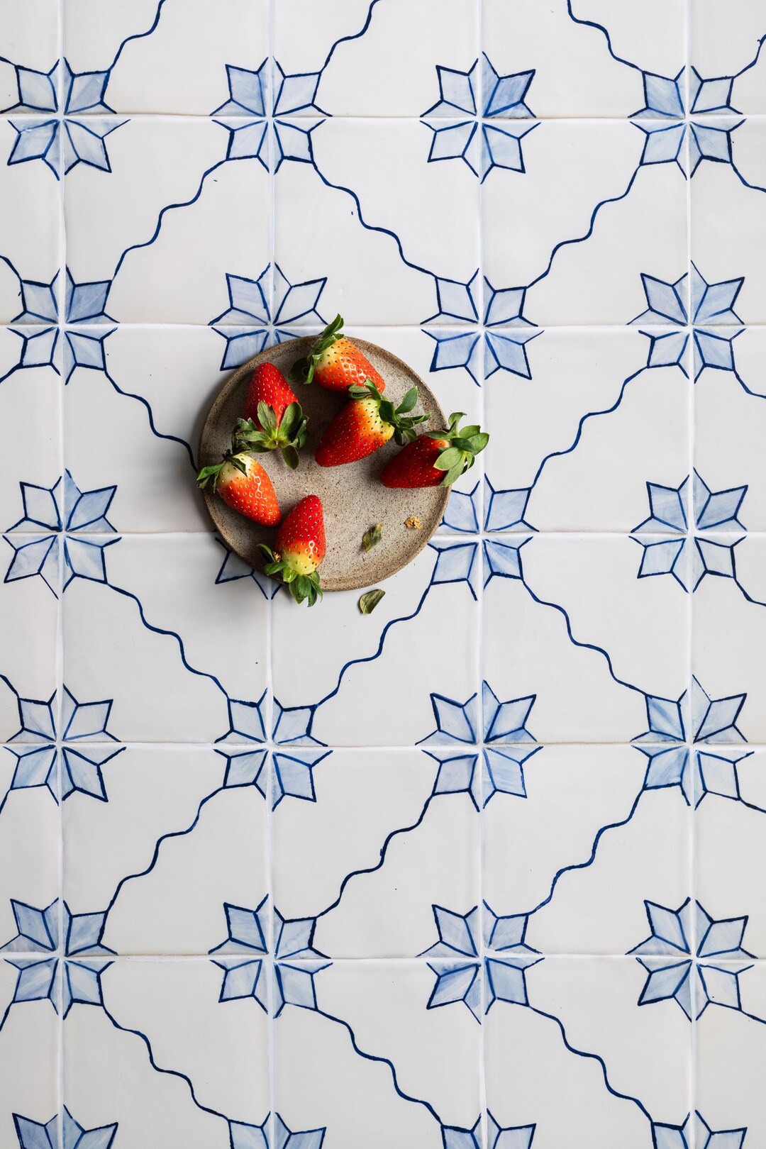 Blue and White Tile Pattern Made of Vinyl for Video and Photography ...