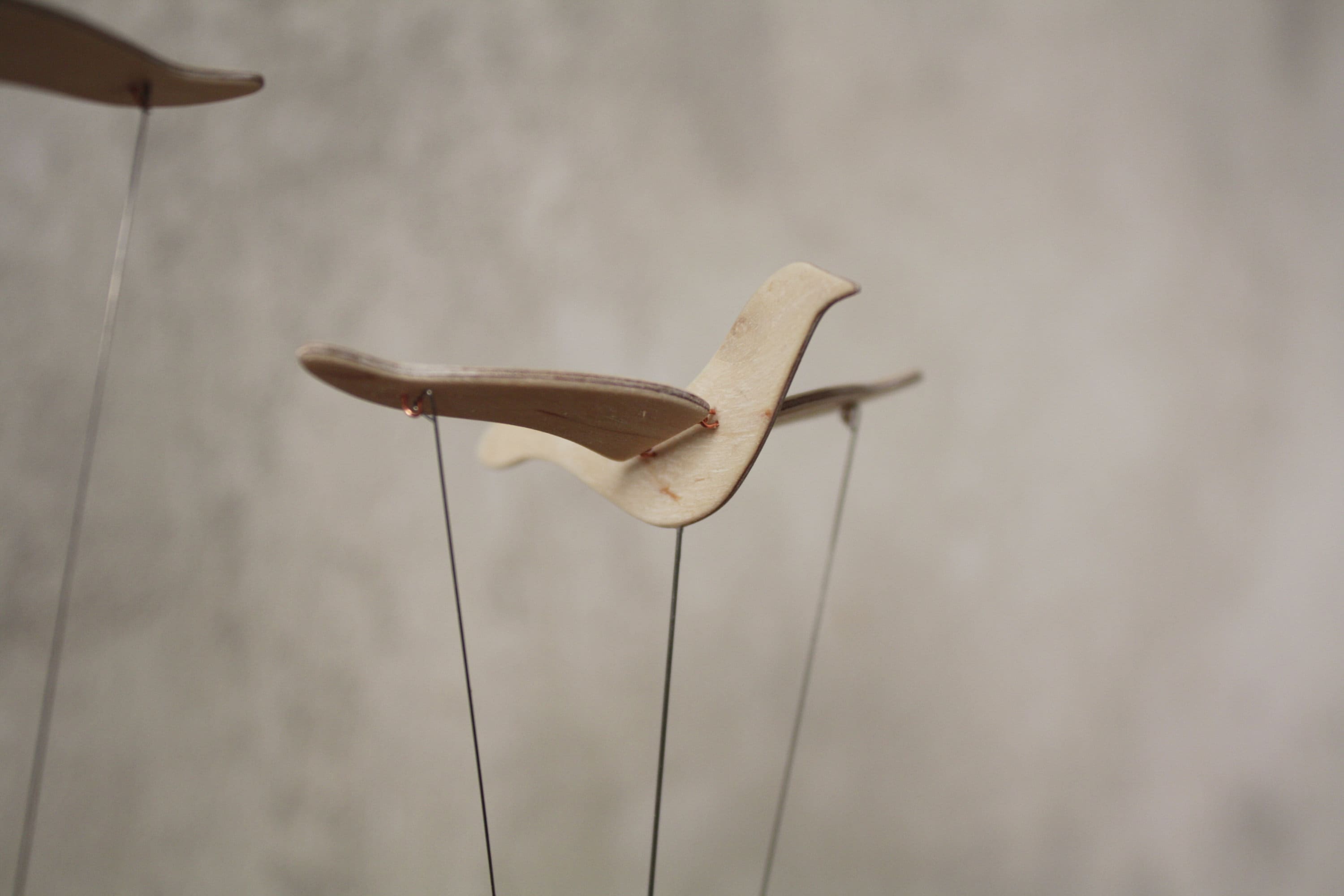 Wooden Crank Birds Pair of Birds Automaton Flying Bird 2 Birds Parallel ...