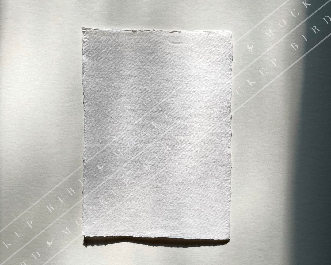 Minimalist Card Mockup, 5x7 Deckle Edge Handmade Paper, Boho Style Card Mockup, Deckled Edge ...