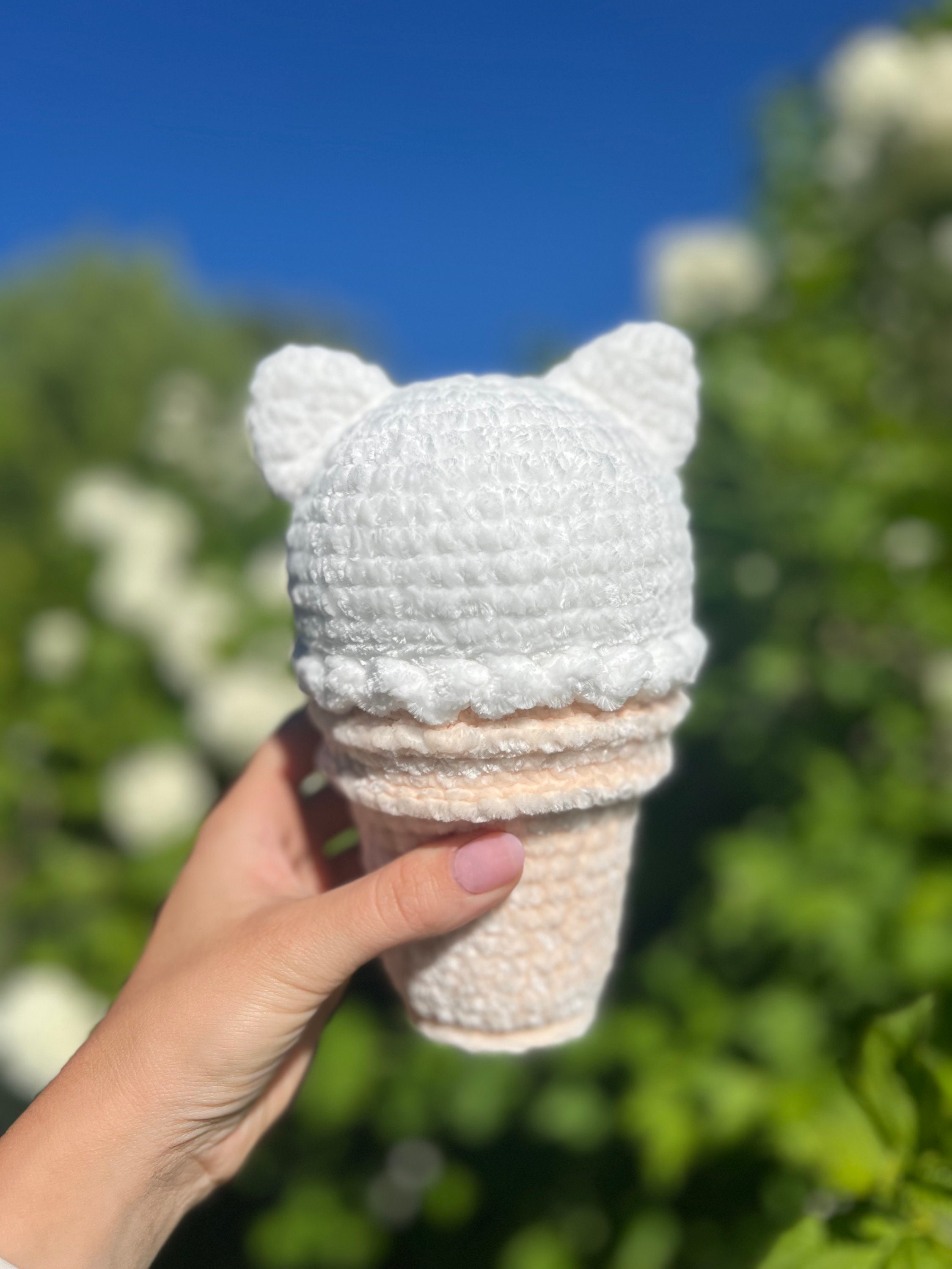 Ice Cream With Cake Cone Furry Frozen Friend Amigurumi Crochet Pattern ...