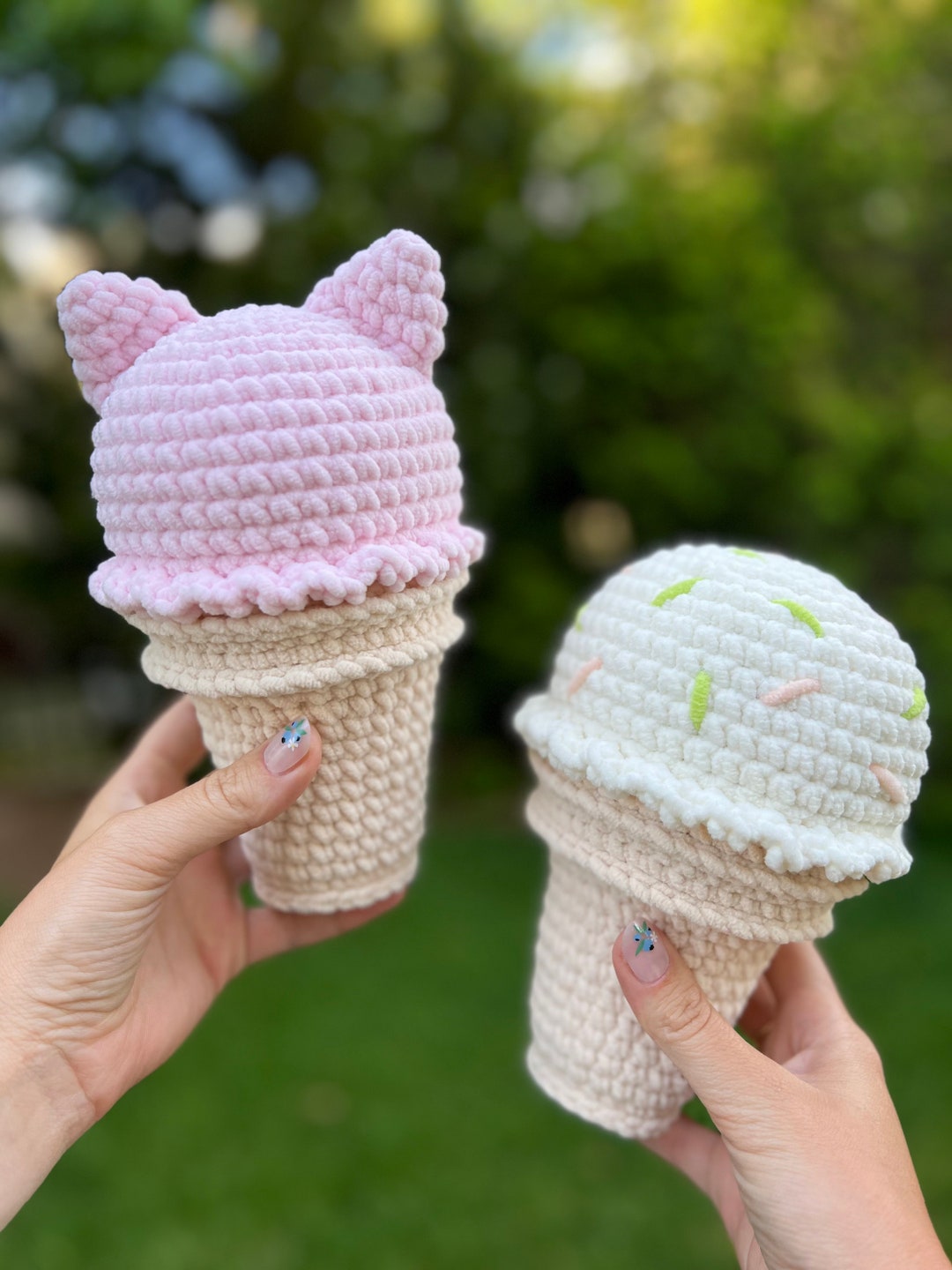 Ice Cream With Cake Cone Furry Frozen Friend Amigurumi Crochet Pattern ...