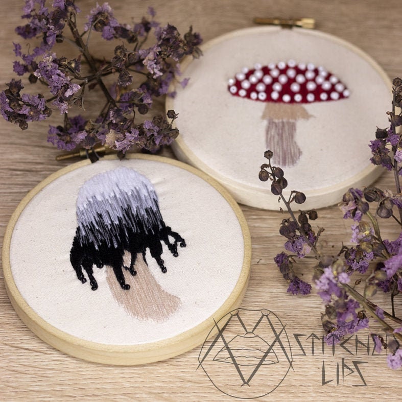 Embroidery Mushrooms - Etsy