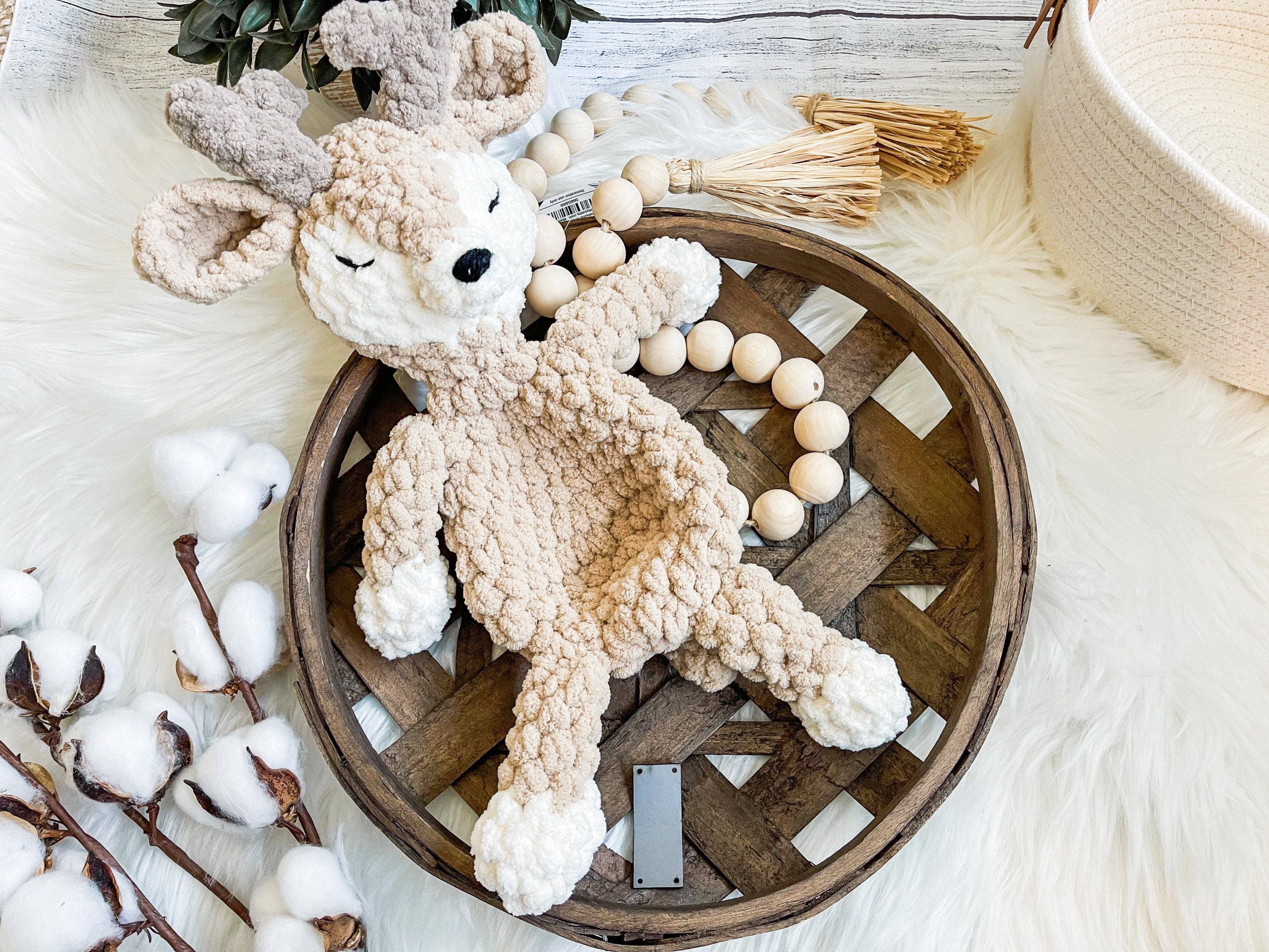Deer Lovey Snuggler, Woodland Nursery, Buck Lovey, Baby Lovey Animal ...